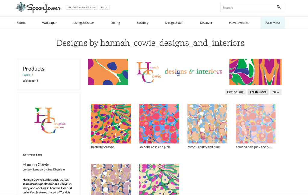 Introducing my Spoonflower fabric and wallpaper designs – Hannah Cowie ...